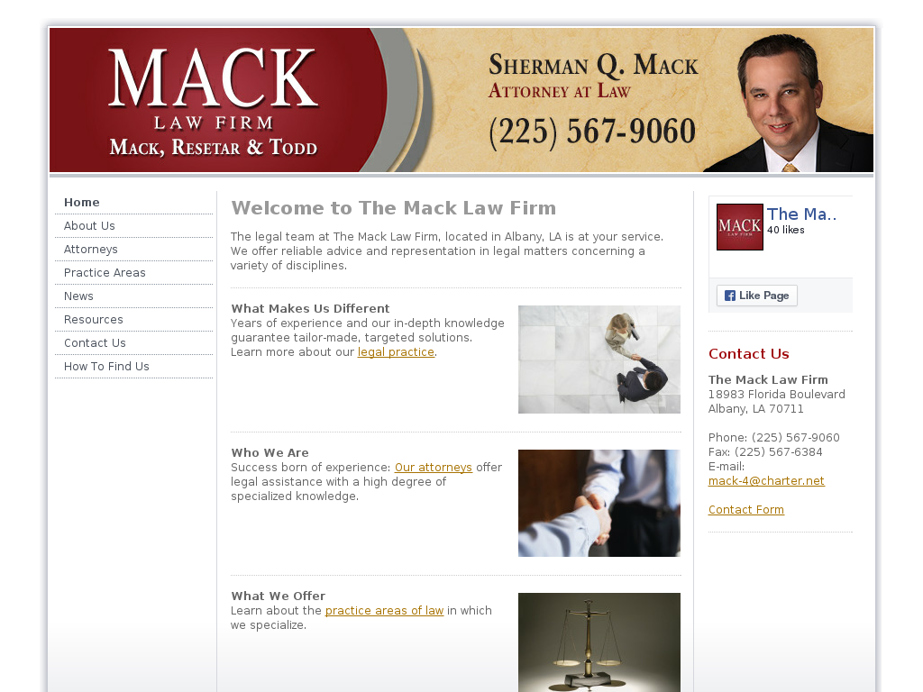 SHERMAN MACK website screenshot