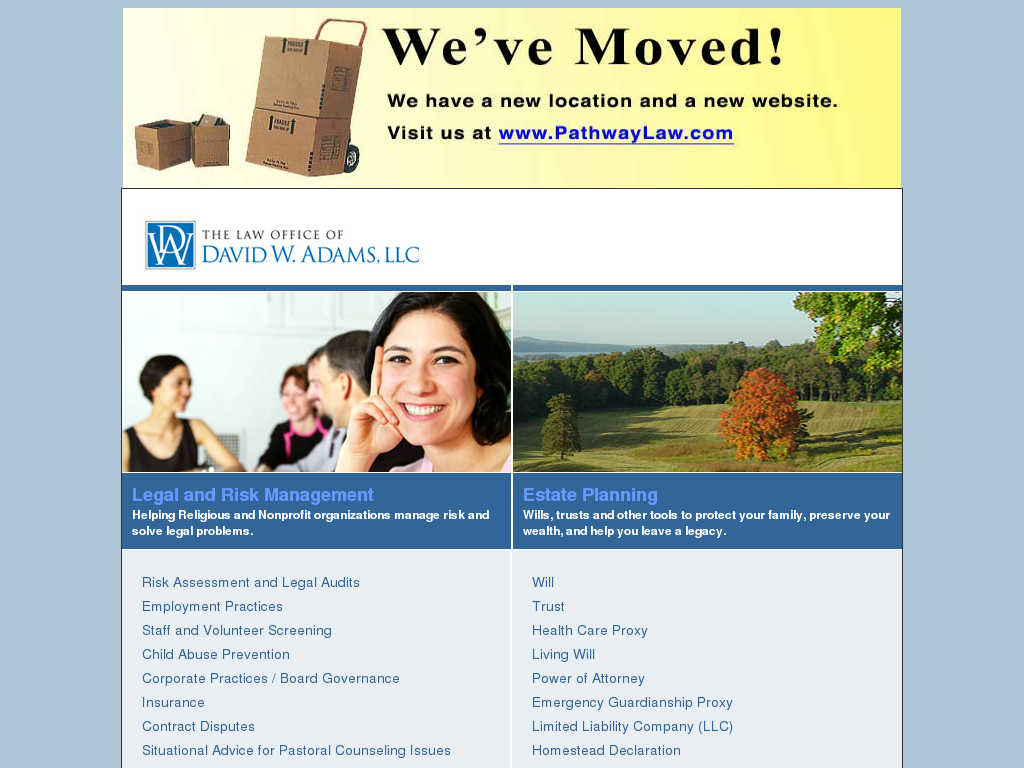 DAVID ADAMS website screenshot